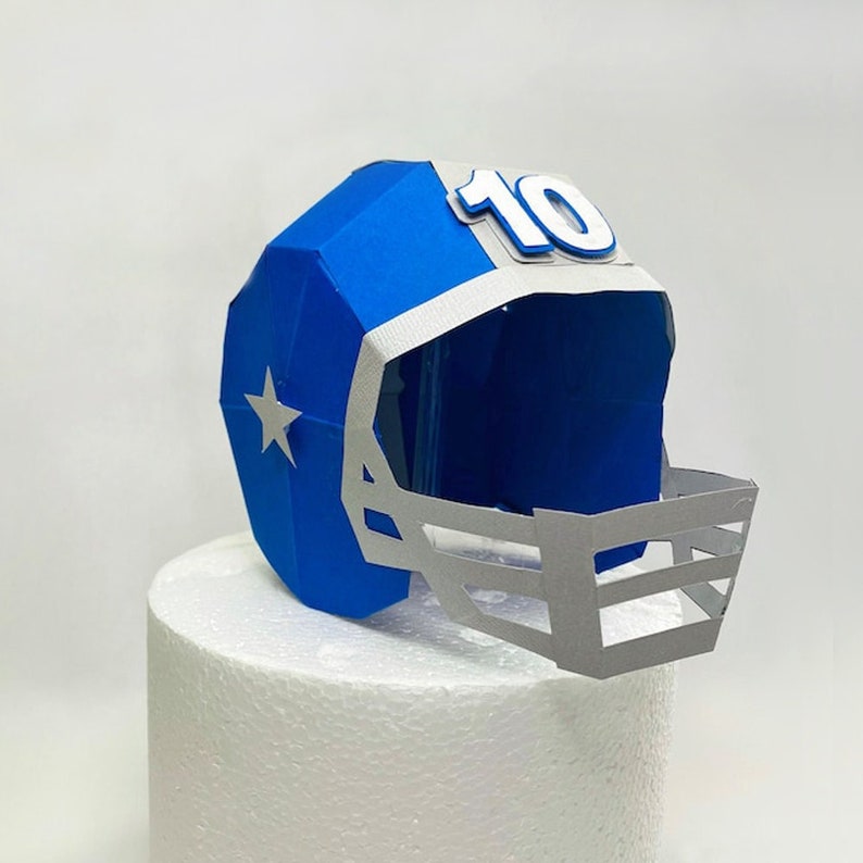Football Helmet Papercraft, Lowpoly Sports Helmet, Party Props (PDF ...