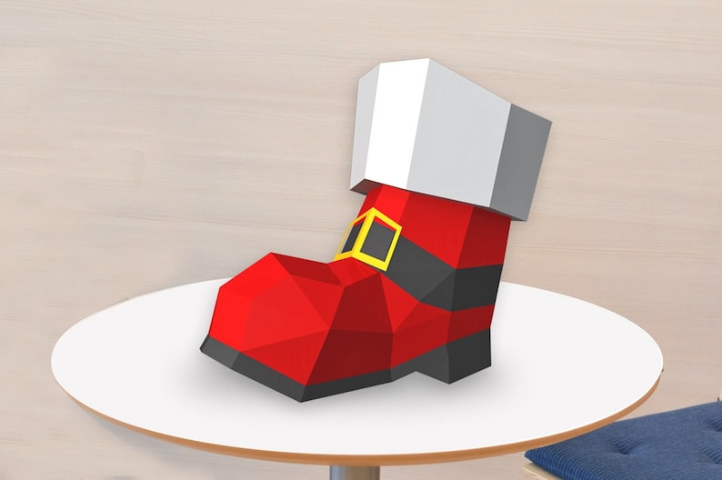 DIY Papercraft Santa Boots Christmas Shoe Favor Christmas - Etsy