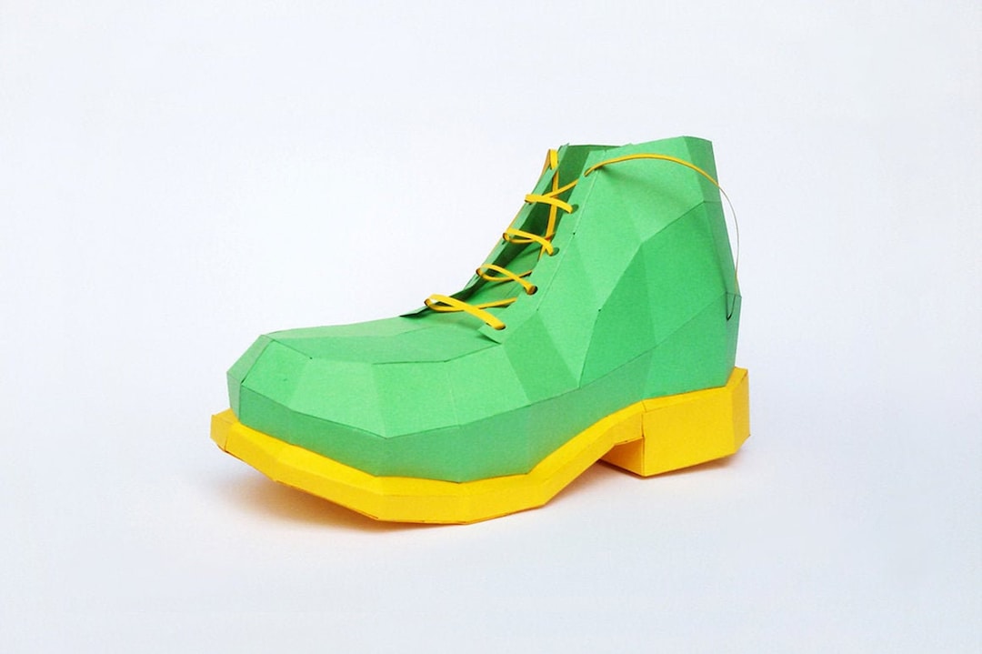 DIY Papercraft Boot,papercraft Shoe,lowpoly Shoe,low Poly Boot ...