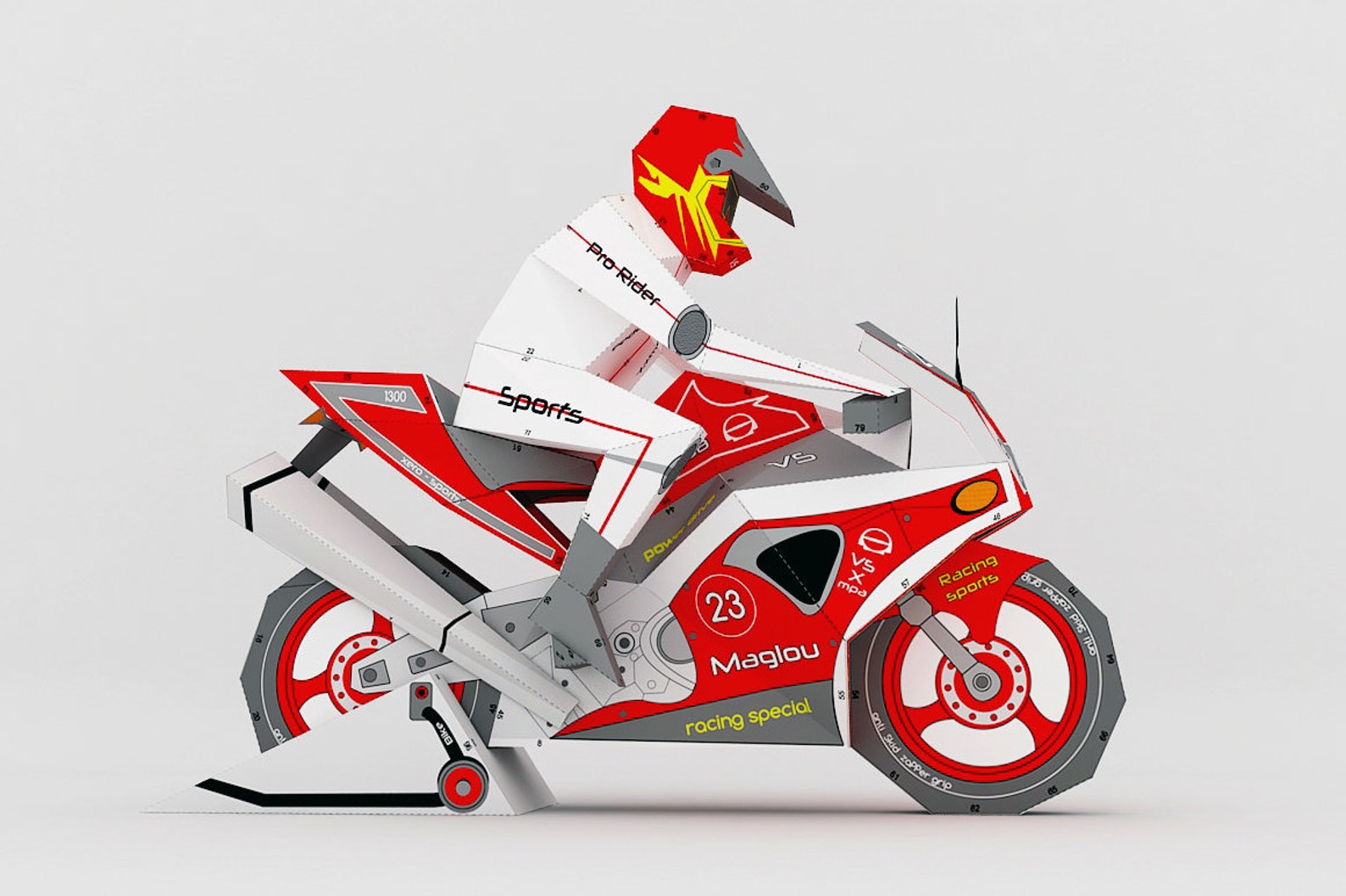 DIY Papercraft Sports Bike Model With Rider (PDF) - Etsy UK
