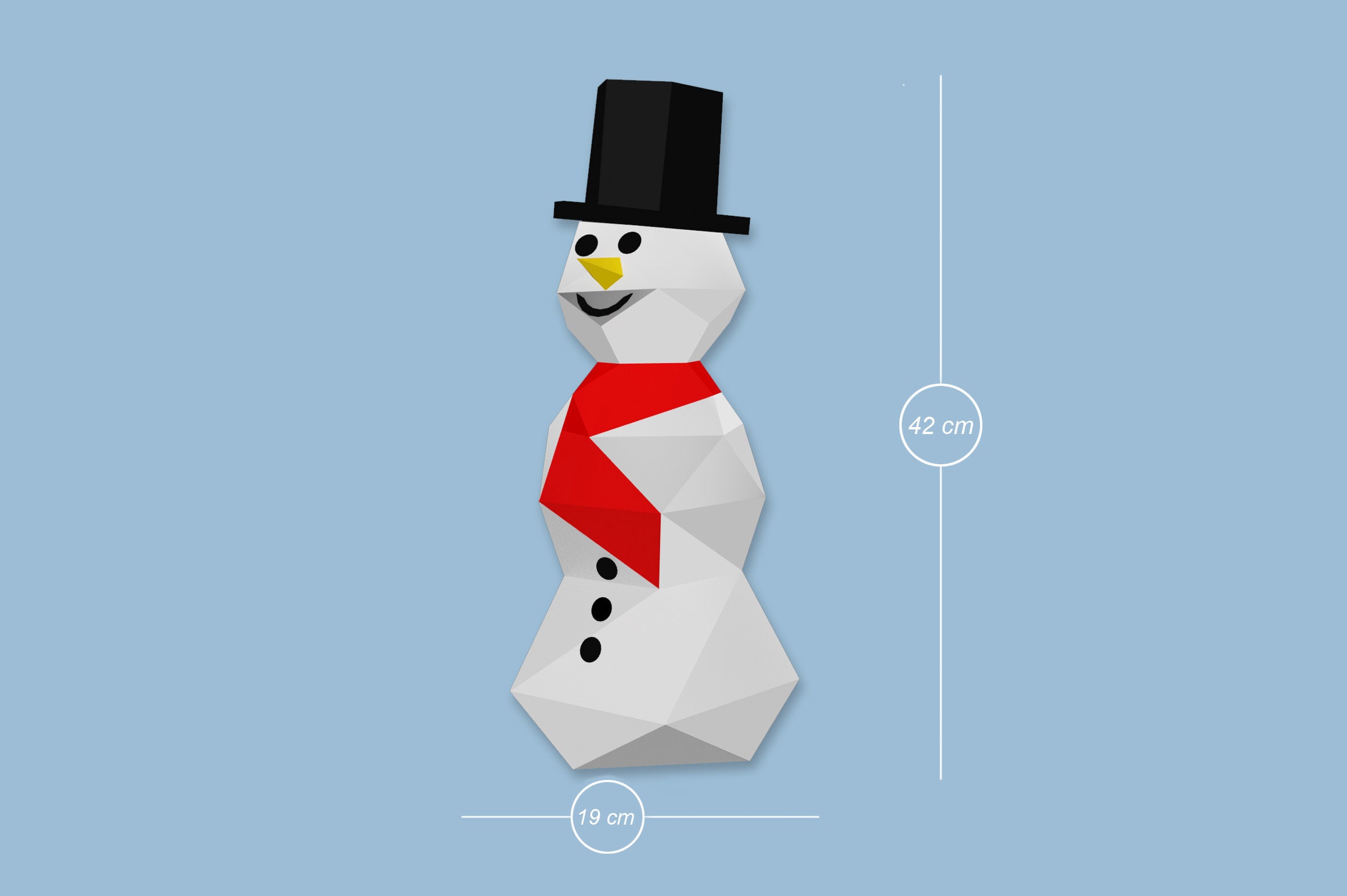 DIY Papercraft Snowman Christmas Snow Manlowpoly - Etsy