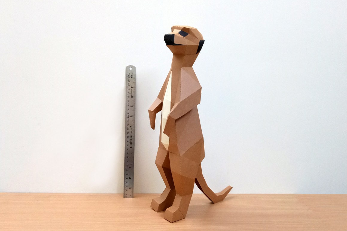 DIY Meerkat Papercraft Sculpture, Lowpoly Template (PDF Pattern) - Etsy