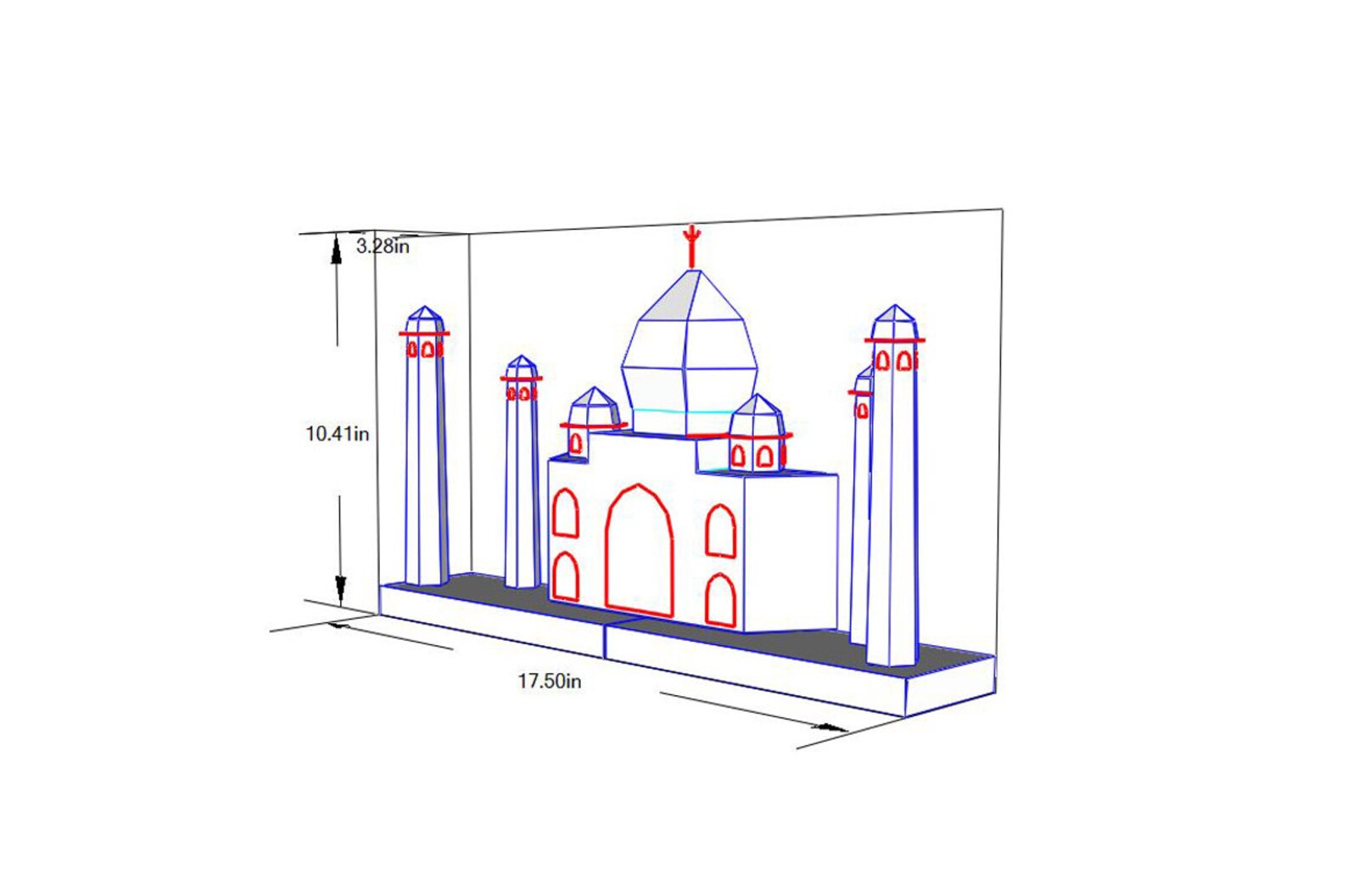 DIY Papercraft Taj Mahal Model,lowpoly Taj Mahal Art,printable Taj ...