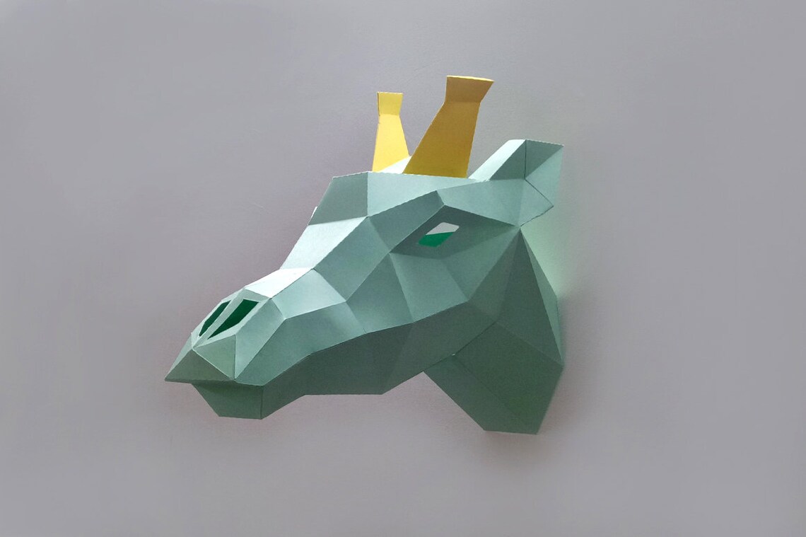 DIY Papercraft Giraffe TrophyGiraffe papercut template | Etsy