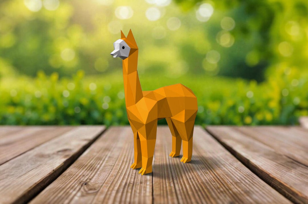 3D Papercraft Alpaca Sculpture, Lowpoly Llama Model (digital Files ...