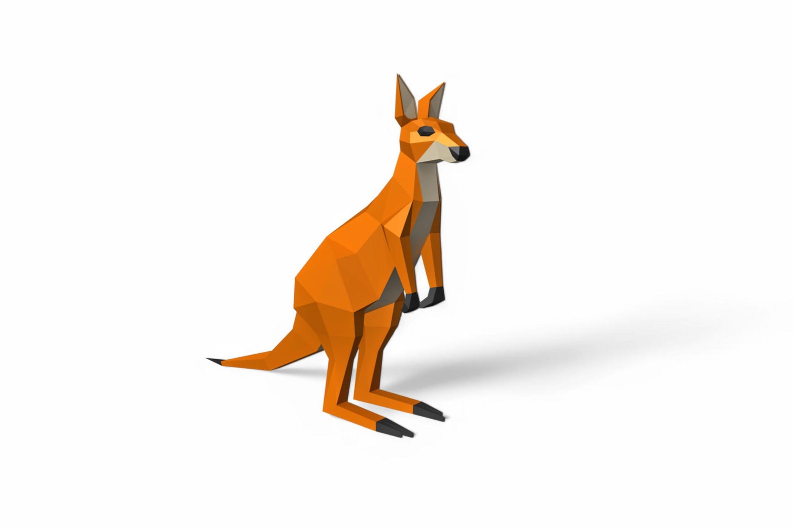DIY Papercraft Kangaroo Model, 3d Kangaroo Model, Kangaroo 3d Model ...