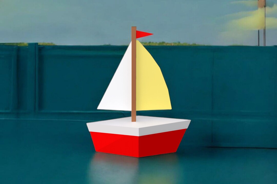 DIY Papercraft Sailboat Favor Box (digital Files) - Etsy
