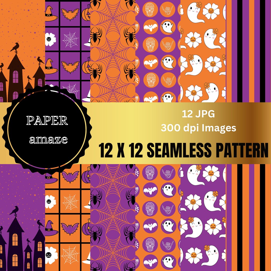 Halloween Printable Digital Paper, Jpeg Seamless Digital Paper,300dpi ...