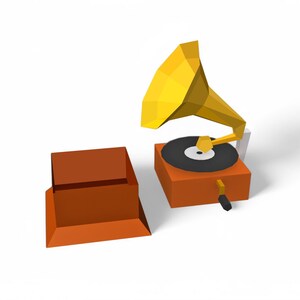 DIY Papercraft Gramophone, Vintage Style (digital Files) - Etsy