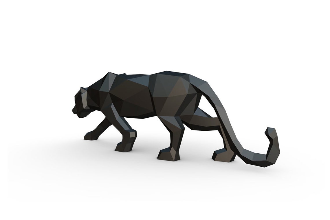 DIY Papercraft Panther Sculpture,panther Svg,lowpoly Panther Model ...