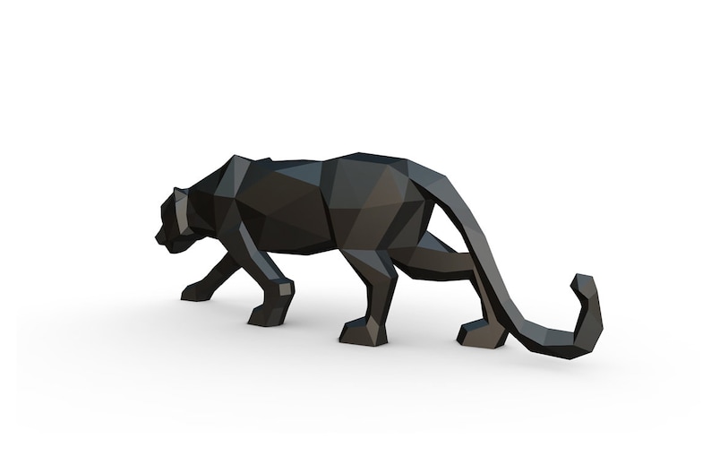 DIY Papercraft Panther Sculpturepanther Svglowpoly Panther - Etsy