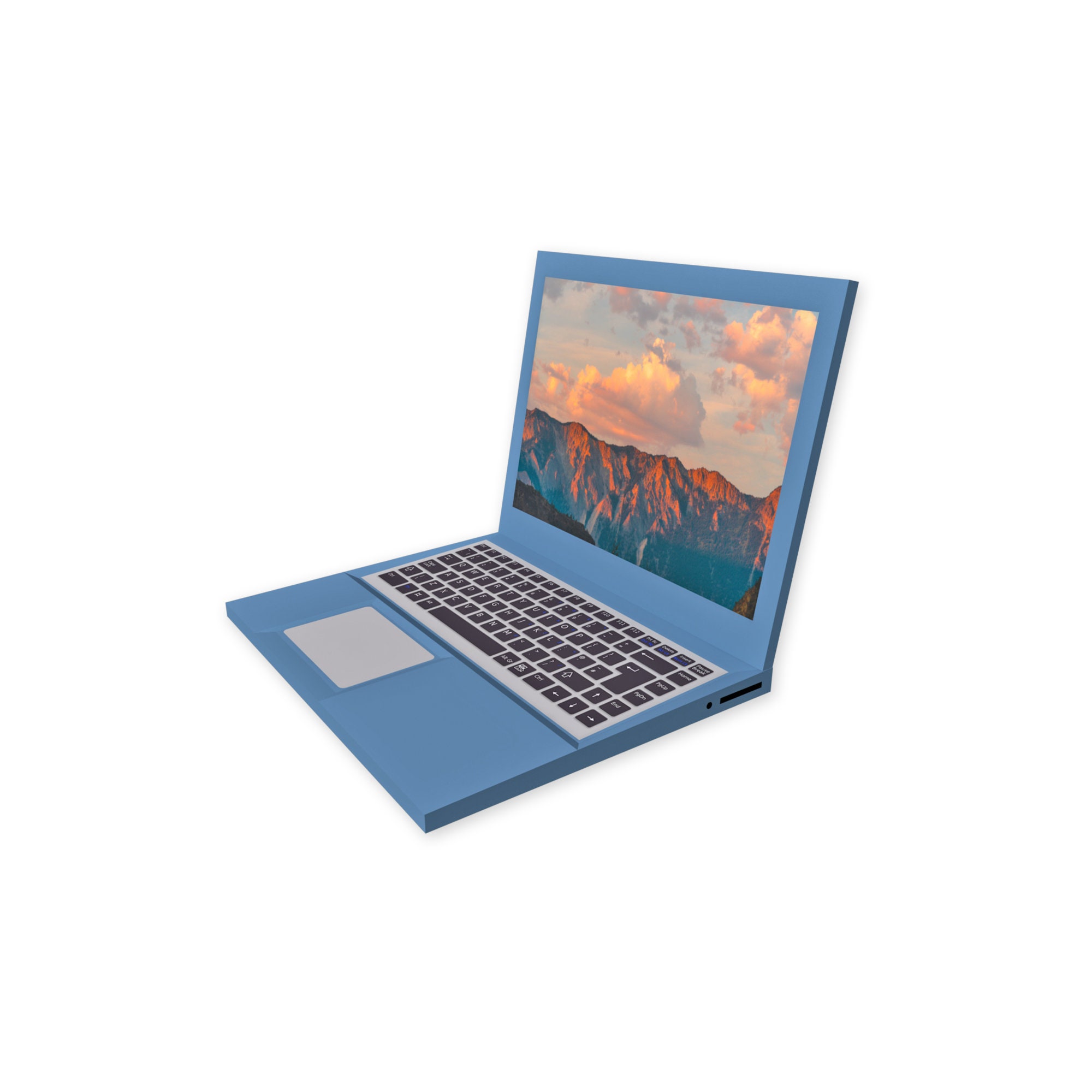 DIY Papercraft Laptop Model, Printable 3D Template (pdf, Eps, Dxf, Png ...