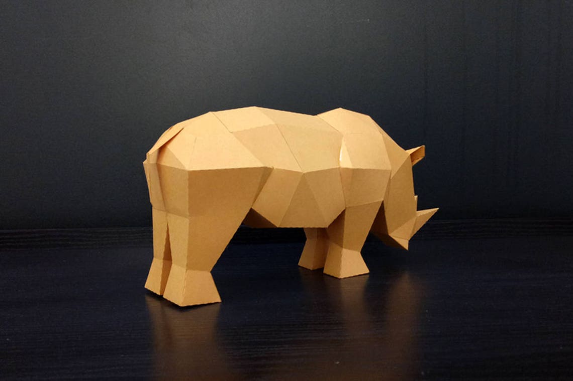 DIY Papercraft Rhino Sculpture,3d Papercraft,papercraft Sculpture ...