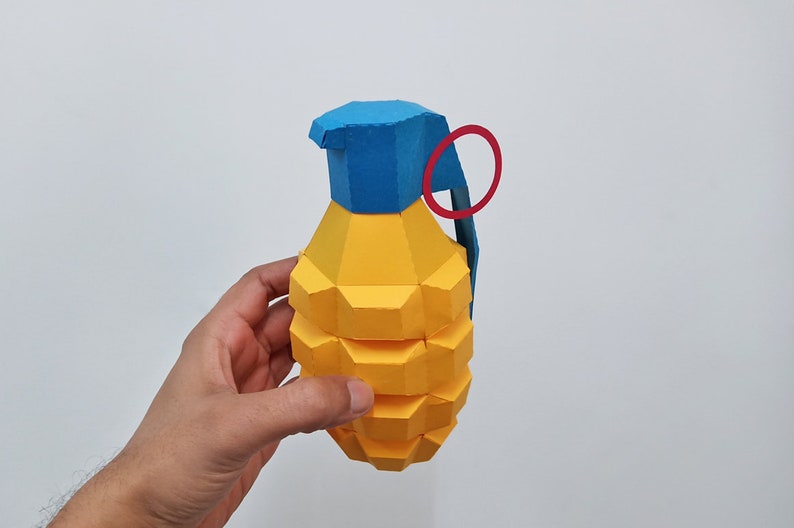 DIY Papercraft Hand Grenade Favor,hand Grenade Model,paper Toy,party ...