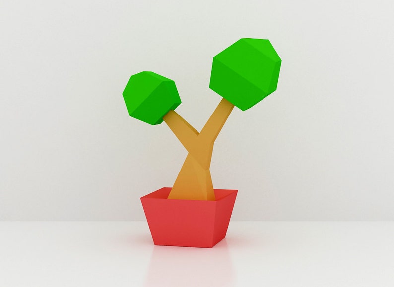 DIY Lowpoly Bonsai Tree Paper Tree Paper Bonsai Tree Paper | Etsy