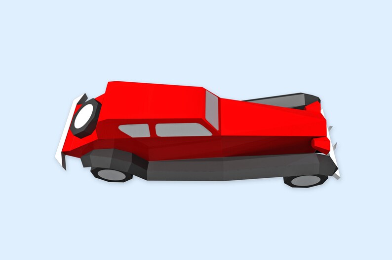 DIY Papercraft Vintage Carpaper Car3d Papercraftlow Poly - Etsy