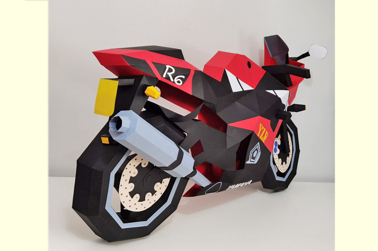 DIY Papercraft Yamaha R6, Lowpoly Motorcycle Model (PDF, DXF) - Etsy