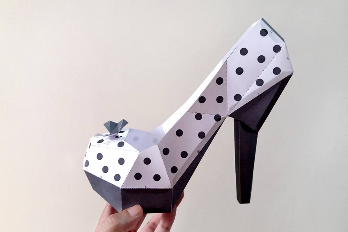 DIY Papercraft High Heel Belly,lowpoly Papercraft Shoe,high Heel Favor ...