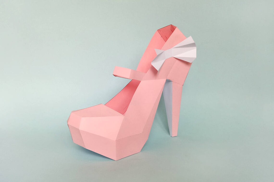 DIY Paper Model High Heel Shoe 3d Papercraft Instant - Etsy Canada