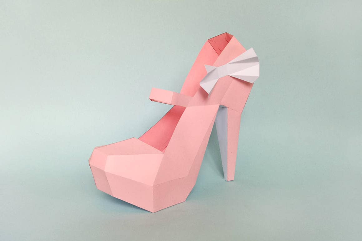 DIY Paper Model High Heel Shoe 3d Papercraft Instant - Etsy Canada