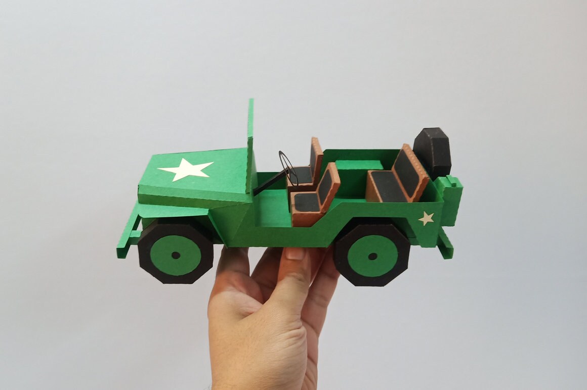 DIY Printable Army Jeeppapercraft Jeepjeep Dxfjeep - Etsy Denmark