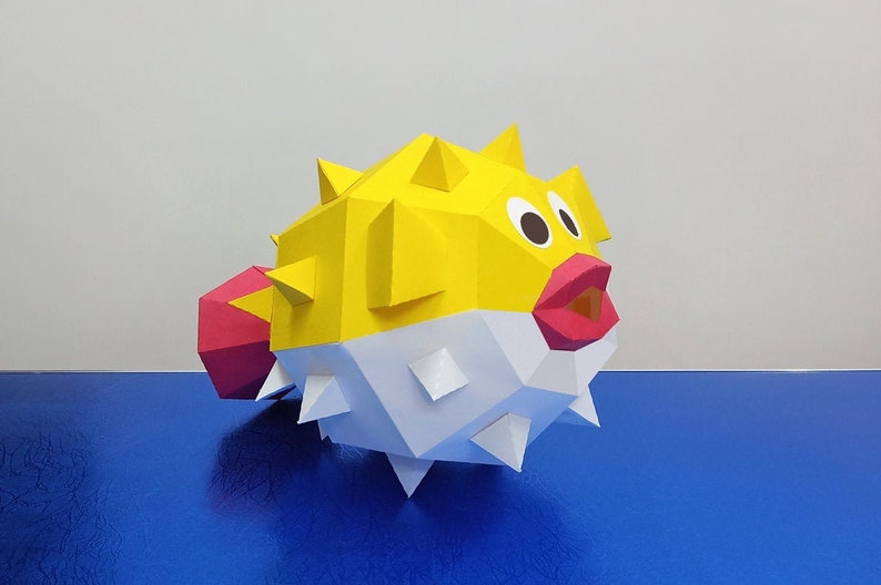 DIY Puffer Fishpapercraft Fish3d Puffer Fishpaper Toyparty - Etsy