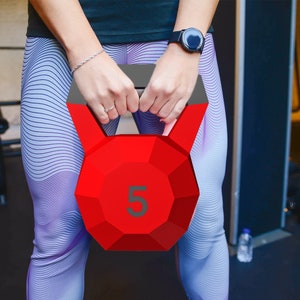 DIY Papercraft Kettlebell, Lowpoly Gym Decor (pdf, Eps, Dxf, Png Files ...