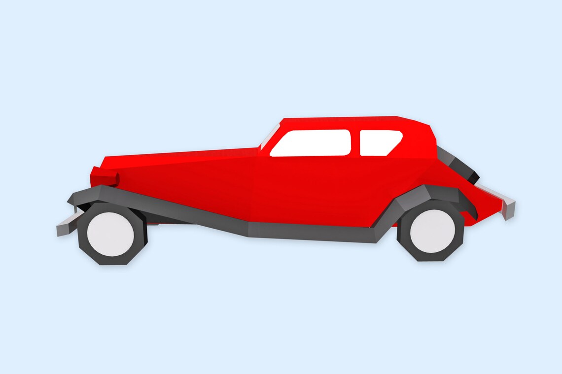 DIY Papercraft Vintage Carpaper Car3d Papercraftlow Poly - Etsy