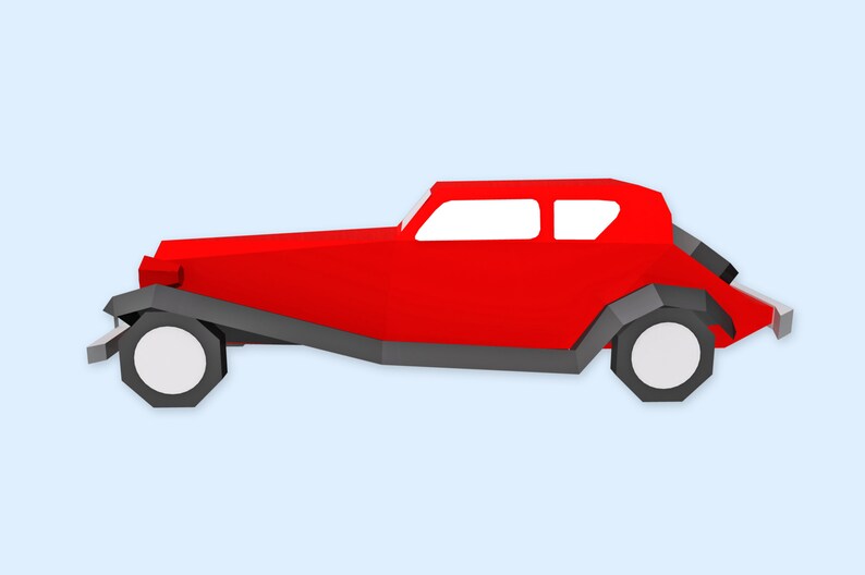 DIY Papercraft Vintage Carpaper Car3d Papercraftlow Poly - Etsy