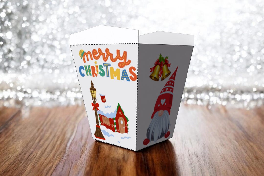 DIY Papercraft Christmas Favor, Christmas Gift Box, Christmas Treat Box ...