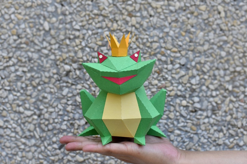 DIY Papercraft Frog Princelow Poly Frog Modelfrog - Etsy