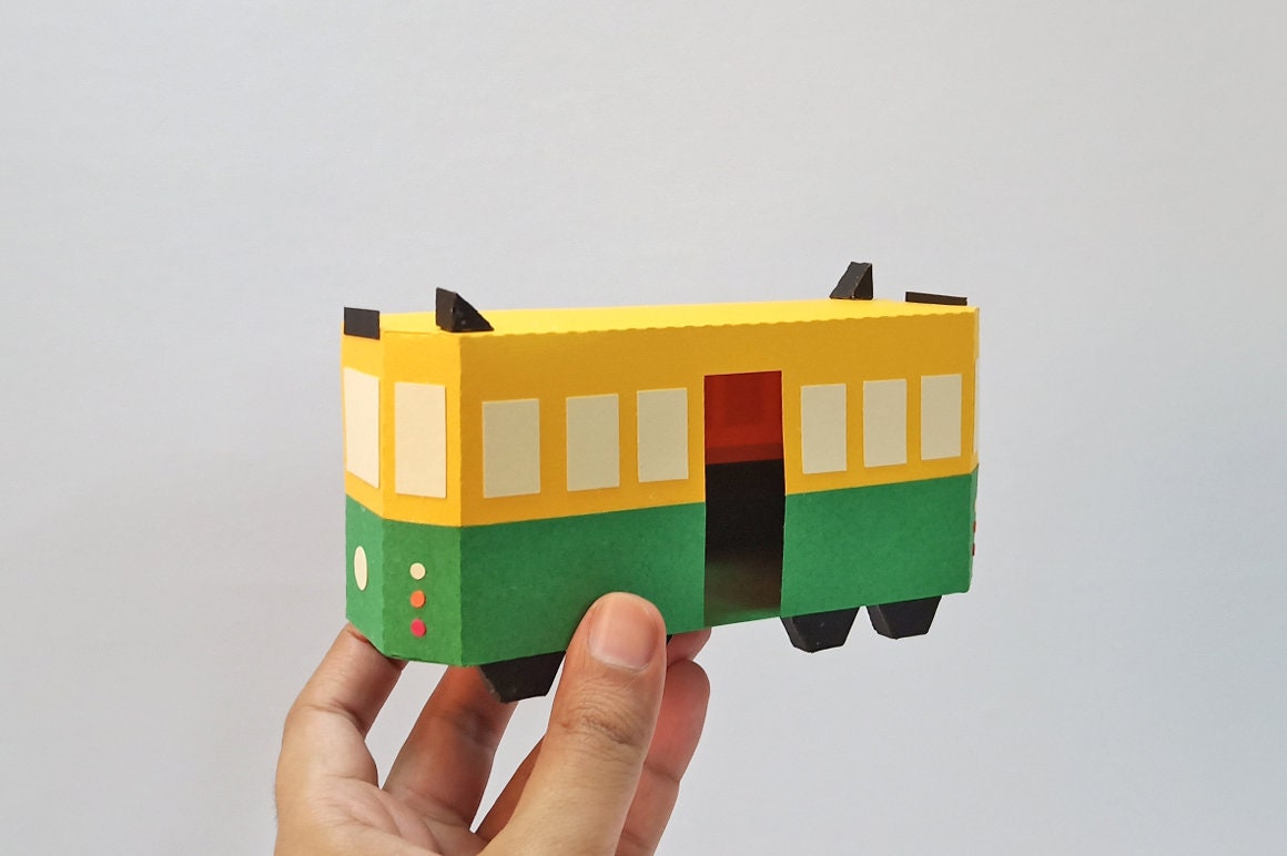 DIY Papercraft Tram,low Poly Papercraft Train,printable Tram,printable ...