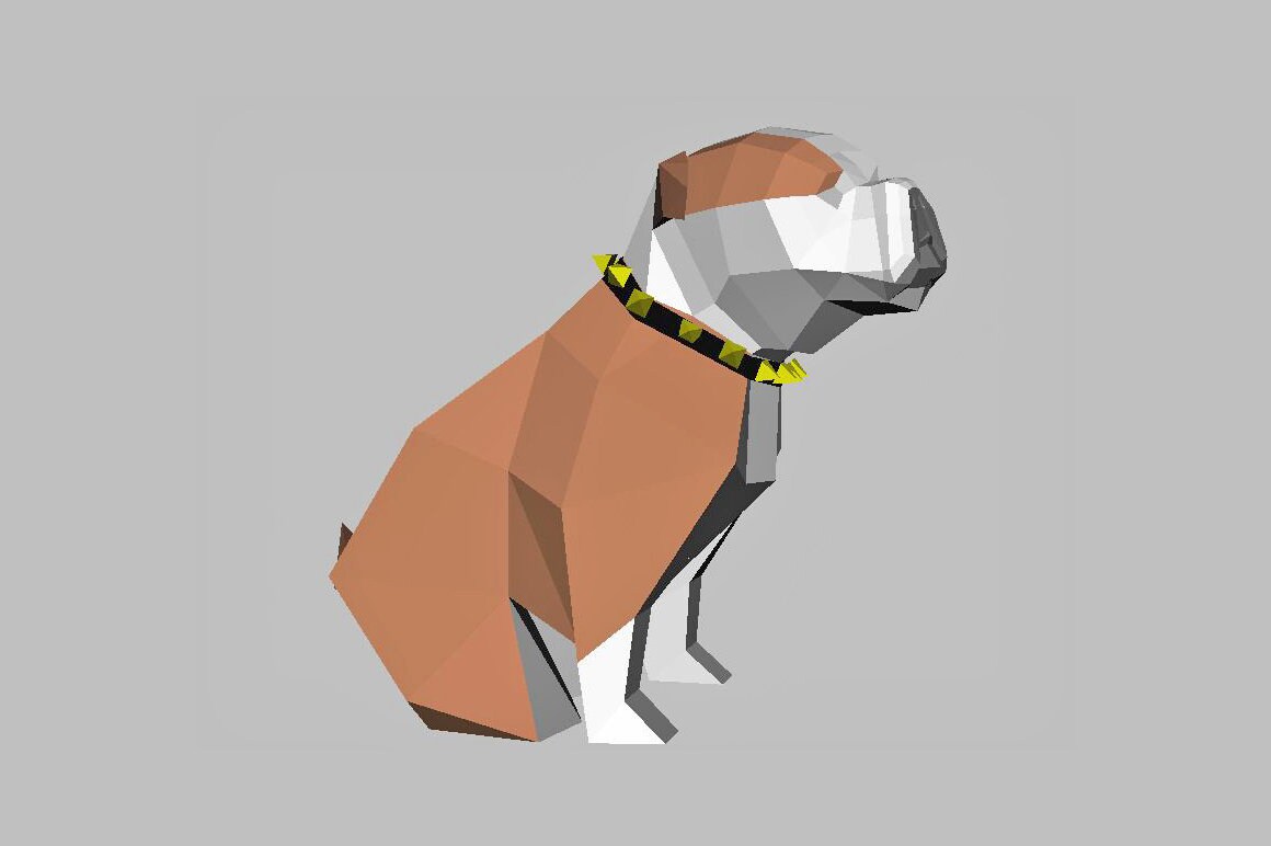 DIY Bulldog Papercraftenglish Bulldog Sculpturelowpoly - Etsy