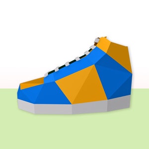 DIY Papercraft Mid Rise Shoe, Papercraft Shoe, Lowpoly Shoe Favor, 3d ...