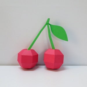DIY Papercraft Cherry,papercraft Fruit,paper Toy,party Decoration ...