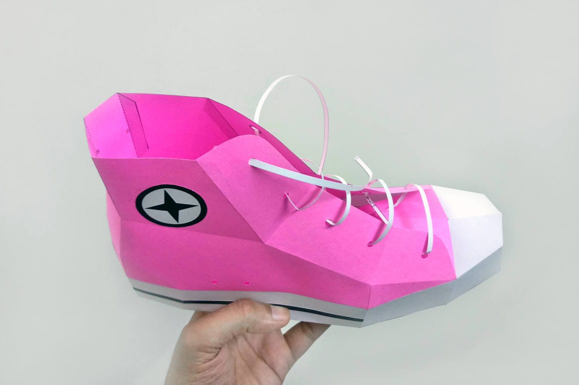 DIY Papercraft Shoe Converse Shoeboots3d Origami | Etsy