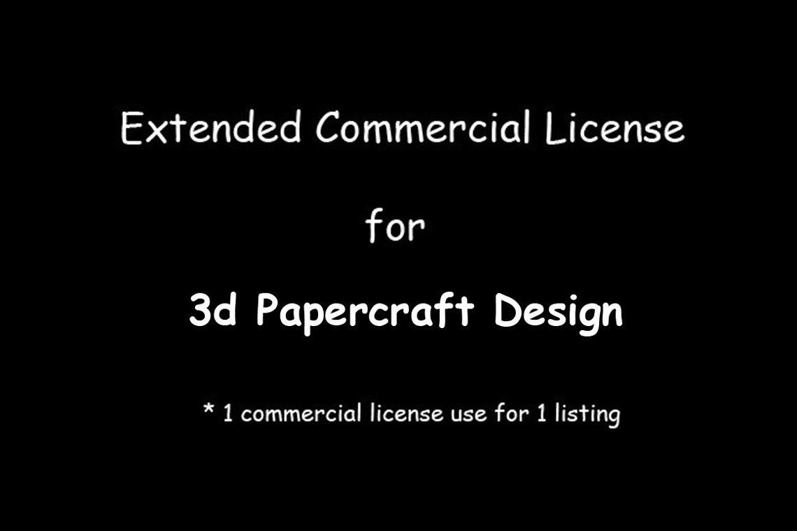 Commercial License 3d Papercraft License Commercial Use | Etsy