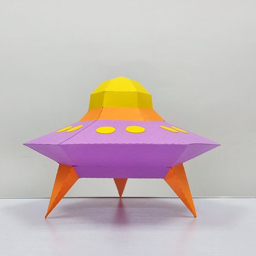 DIY Papercraft Alien Ship Papercraft Kit Alien Party Decor - Etsy