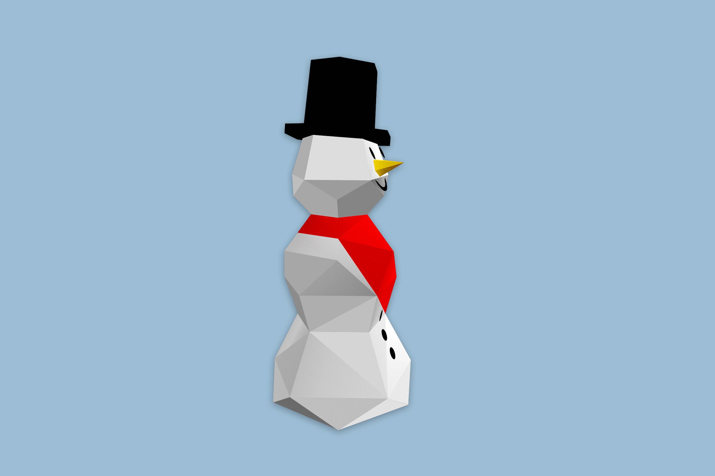 DIY Papercraft Snowman, Christmas Snow Man,lowpoly Snowman,snowman Svg ...