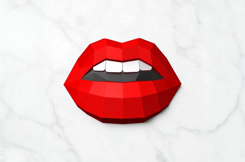 Papercraft Lips Wall Decor, Party Decoration (digital Files) - Etsy