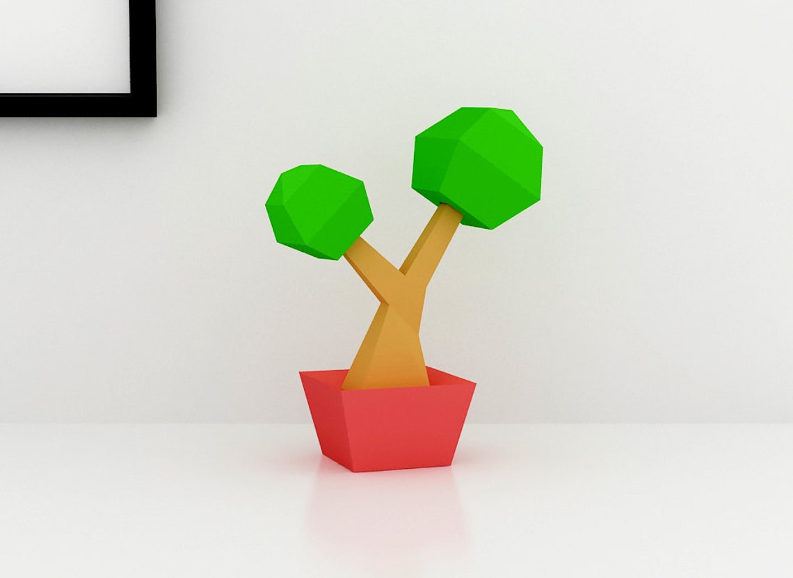 DIY Lowpoly Bonsai Tree Paper Tree Paper Bonsai Tree Paper | Etsy