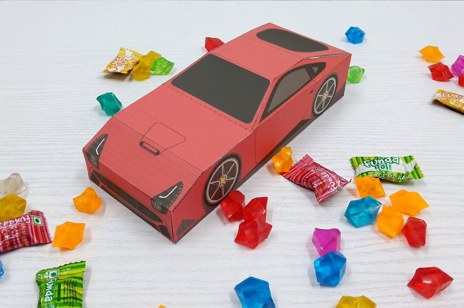 DIY Papercraft Car Favor, Ferrari Template (PDF) - Etsy