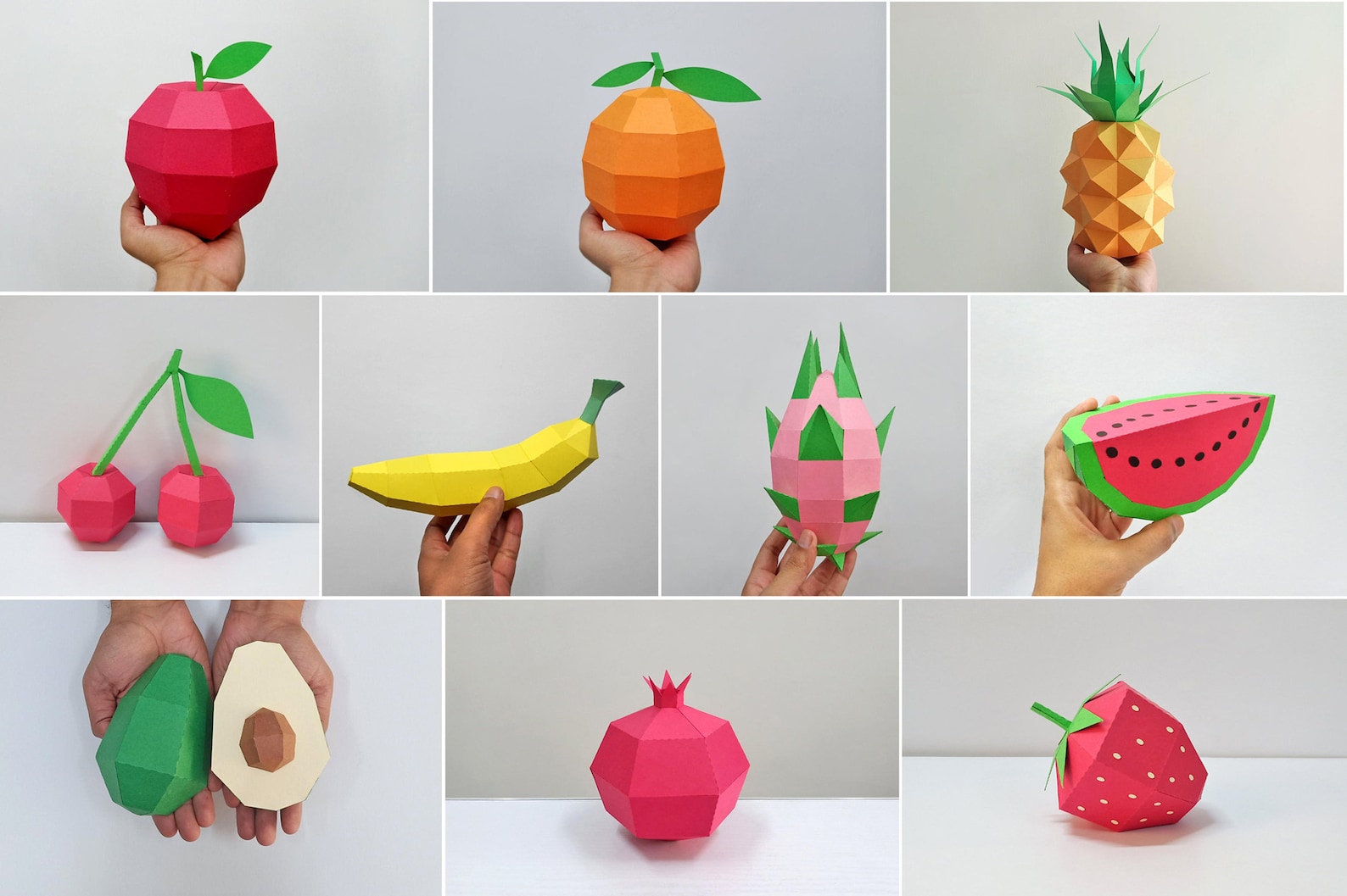 10 Fruits Packdiy Papercraft Fruits Bundlepapercraft Fruit - Etsy
