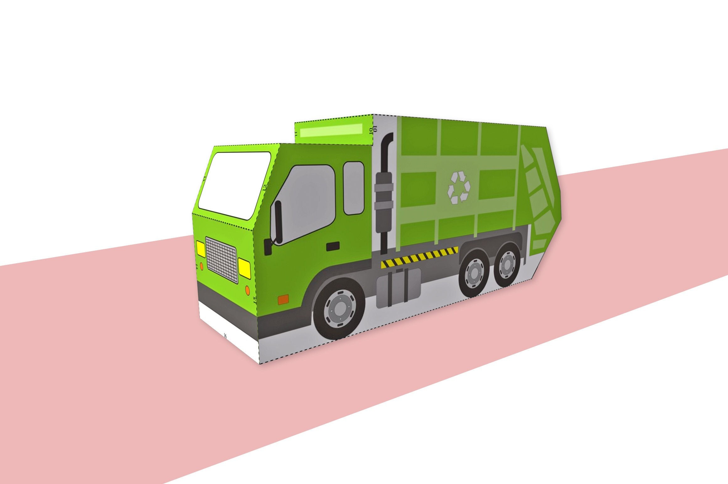 DIY Papercraft Garbage Truck Favor, Printable 3D Model (PDF) - Etsy