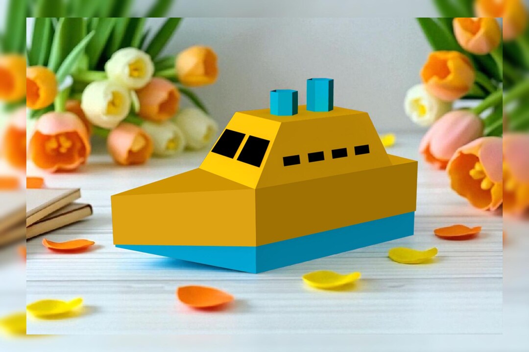 DIY Papercraft Boat Favor Box, Printable Sailboat Pattern (digital ...