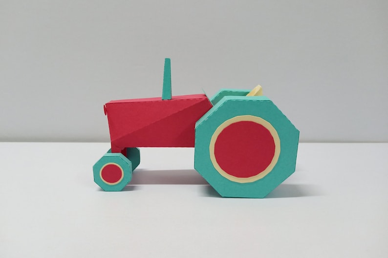 DIY Papercraft Farm Tractor: Low Poly Model (digital Download) - Etsy