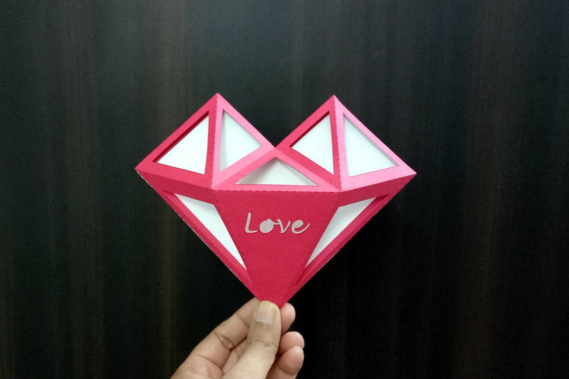 DIY 3d Papercraft Heartvalentine's Heartdiy | Etsy