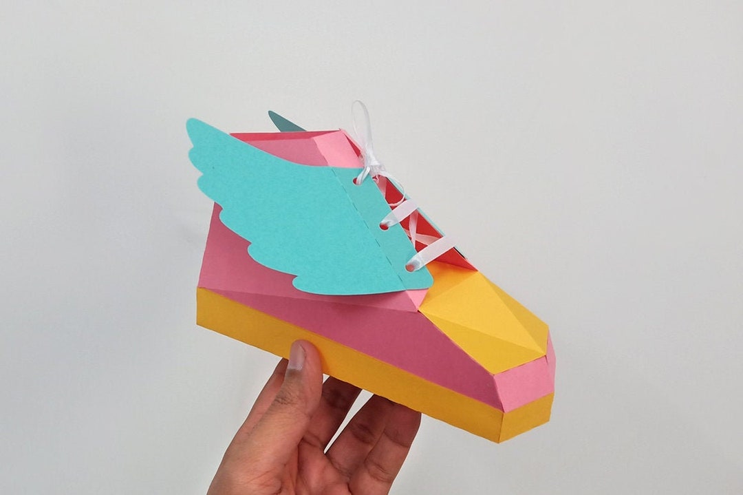 DIY Papercraft Winged Shoe Template (pdf, Dxf, Eps) - Etsy