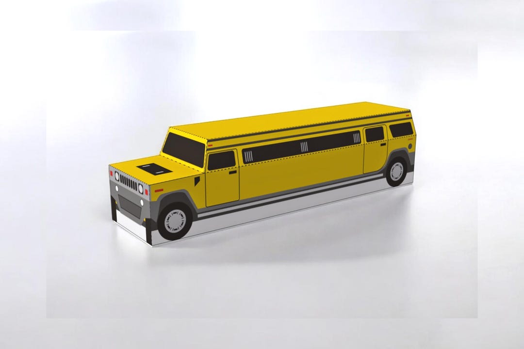 DIY Printable Car Favor,papercraft Car,limousine Car Favor,gift Box ...