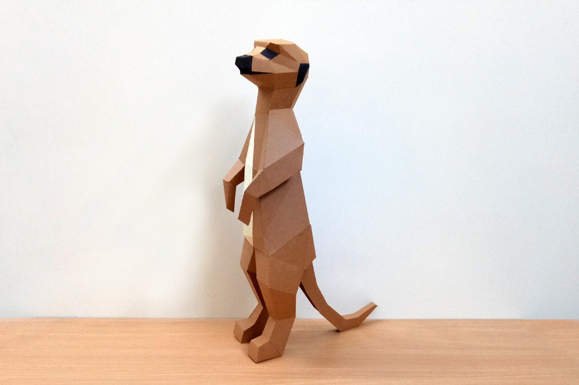 DIY Meerkat PapercraftMeerkat SculptureLowpoly | Etsy